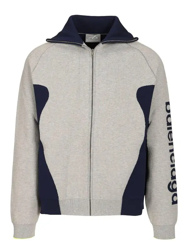 Balenciaga Knitted Cardigan With Zip Bodies - Gray