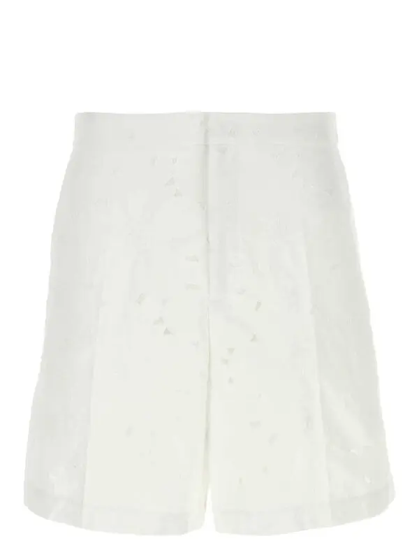 Valentino Garavani Cotton Blend Bermuda Shorts - White