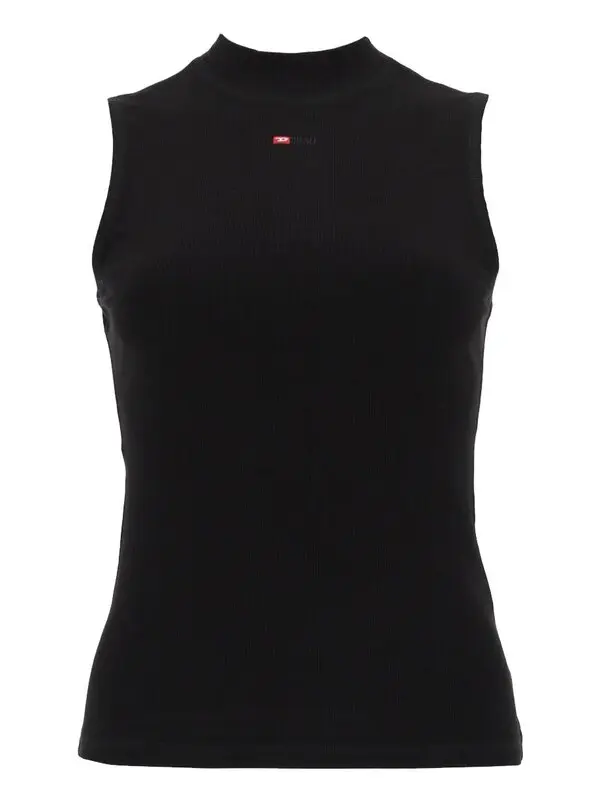 DIESEL® Mock Neck Sleeveless Top - Black
