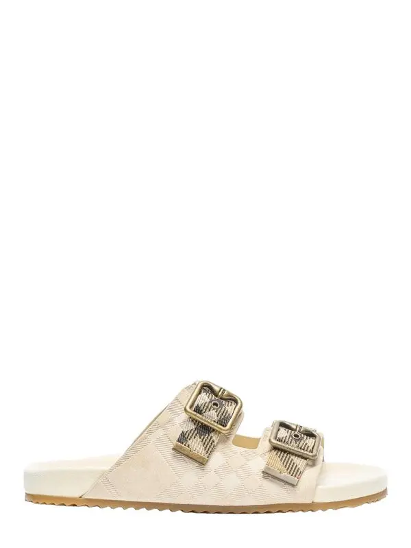Burberry Urchin Check Sandals - Cream