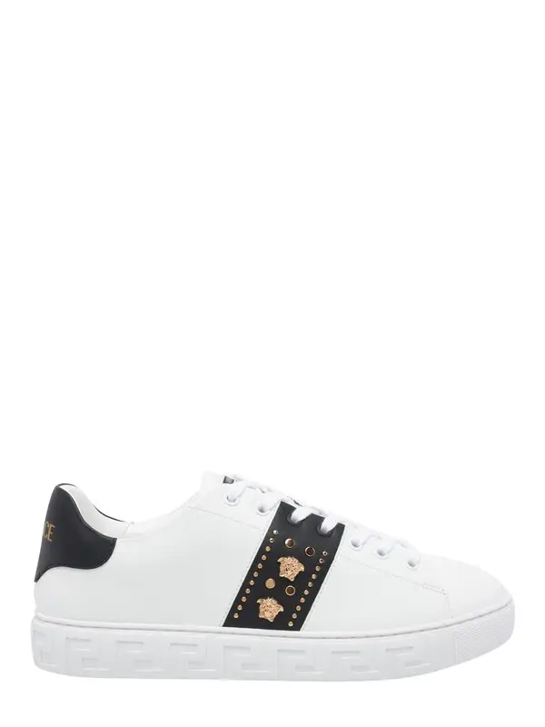 Versace Decorated Greca Sneakers - White