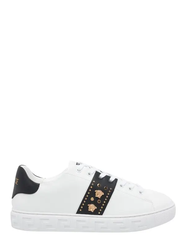 Versace Decorated Greca Sneakers - White