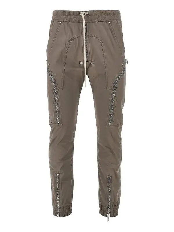 Rick Owens Stretch Cotton 'heizer' Cargo Pants - Gray