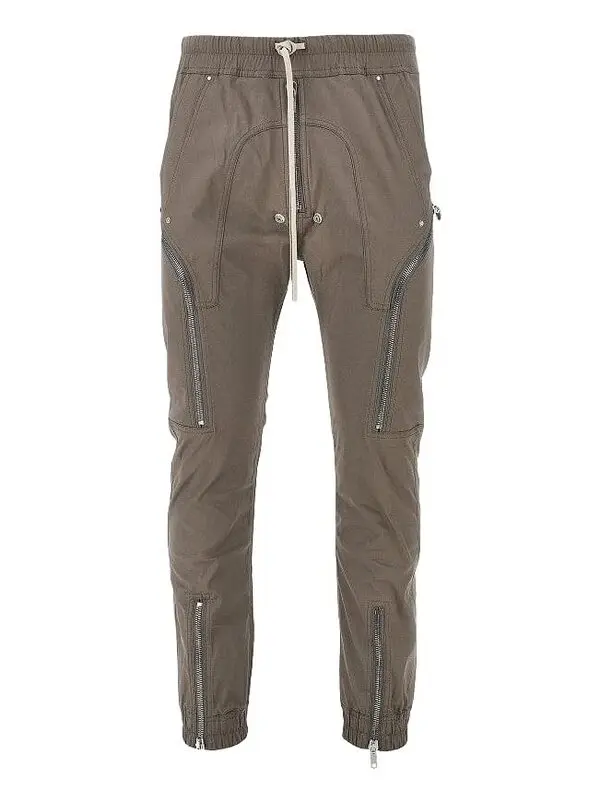 Rick Owens Stretch Cotton 'heizer' Cargo Pants - Gray