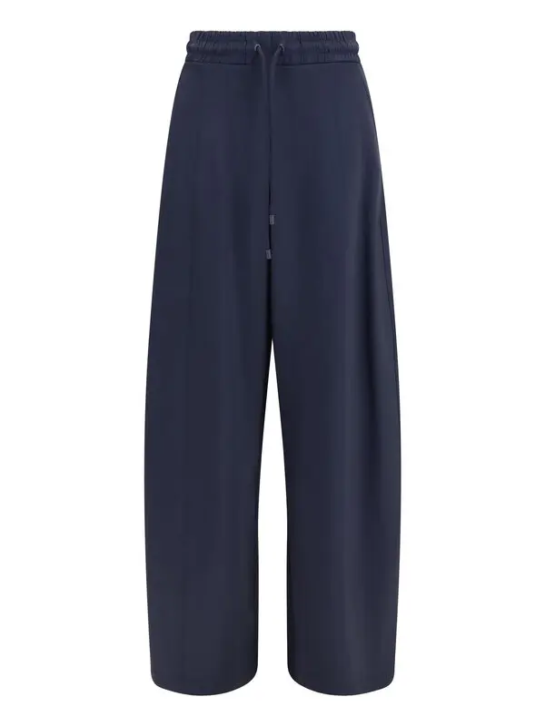 Max Mara Olmo Technical Cotton Jersey Pants - Blue