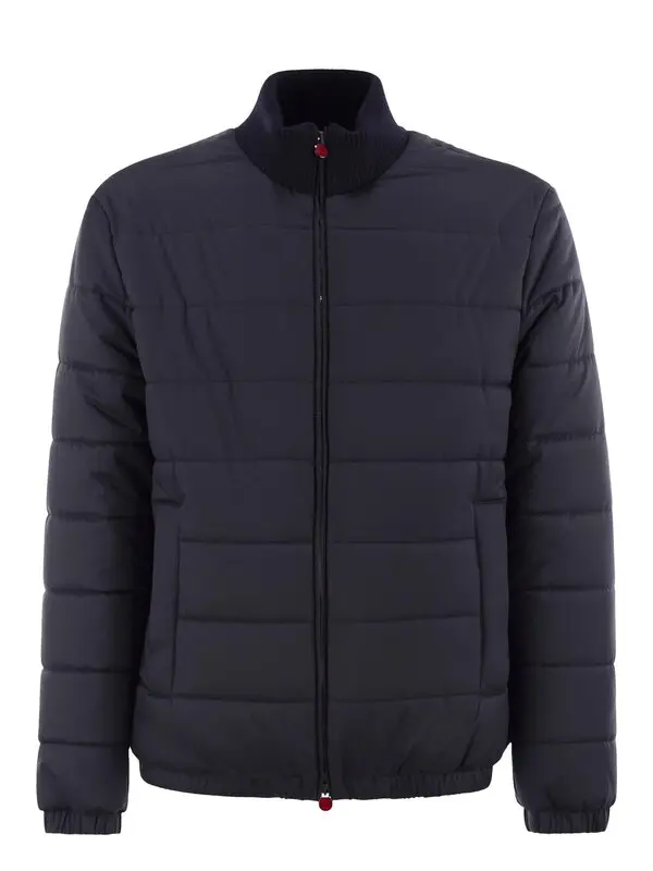 Kiton Technical Fabric Bomber Jacket - Blue