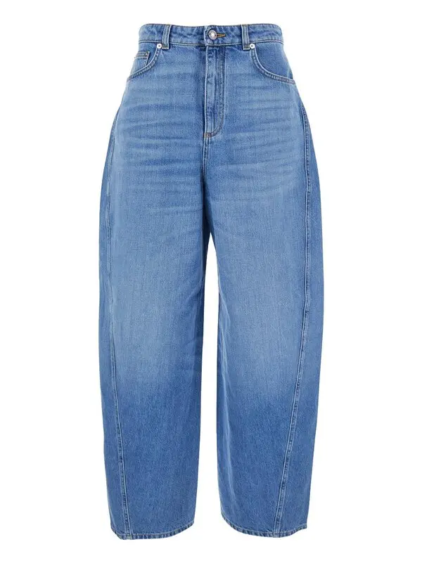 Givenchy Wide Leg Denim Pants - Multicolor