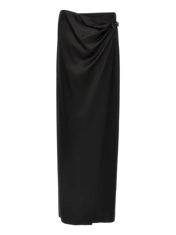 TOM FORD Silk Satin Wrap Skirt - Black