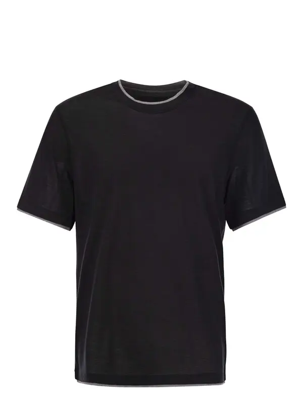 Brunello Cucinelli Silk And Cotton T-shirt - Black