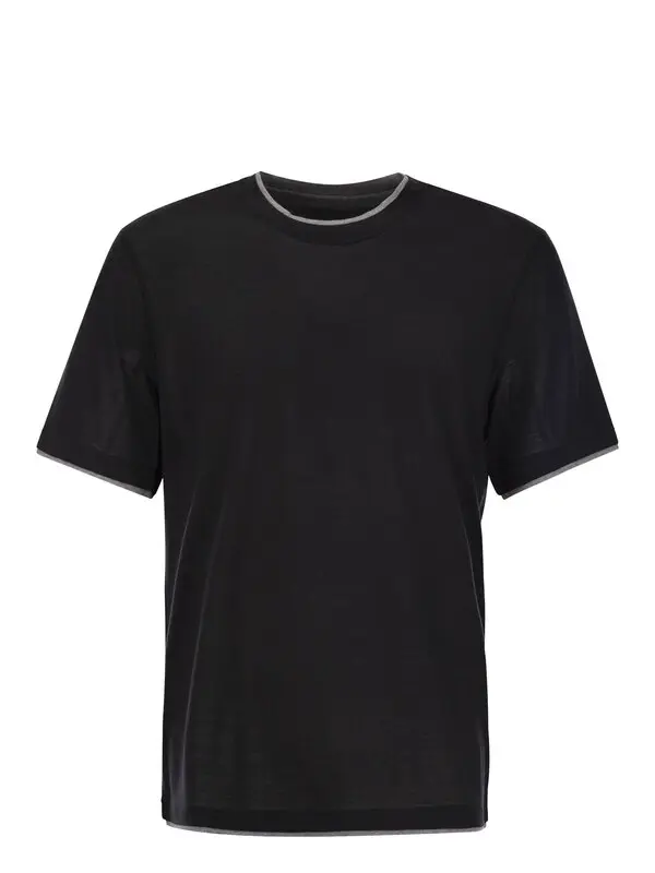Brunello Cucinelli Silk And Cotton T-shirt - Black