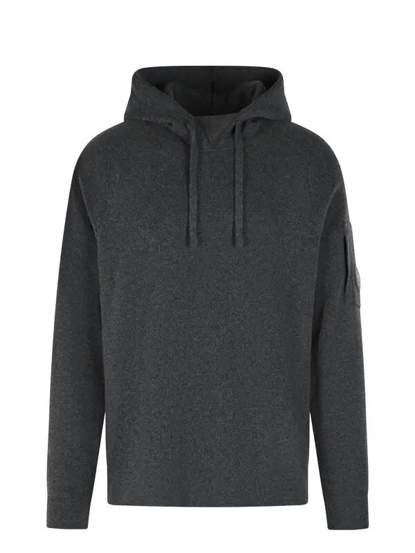 C.P. COMPANY Wool Blend Pullover Hoodie - Gray