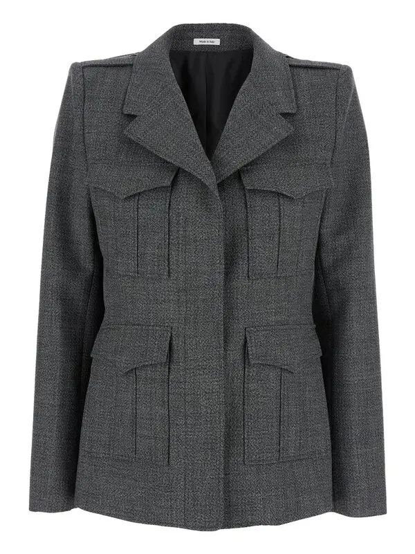 Alexander McQueen Wool Jacket With Wide Notched Revers - Multicolor