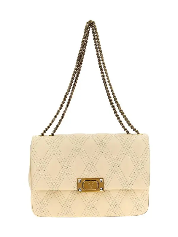 Valentino Garavani Quiltie 67 Shoulder Bag - White