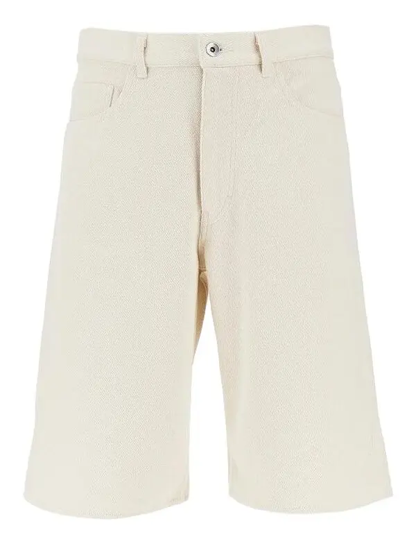 Auralee Silk Denim Shorts - White
