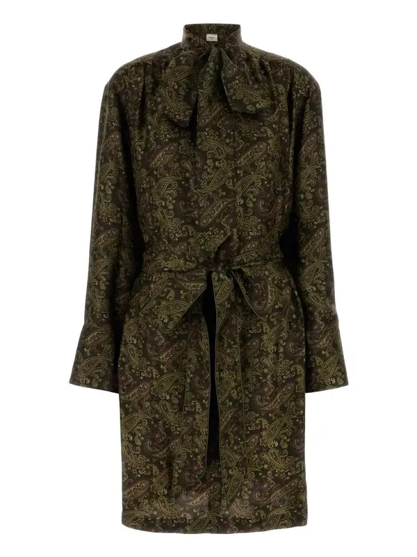 Saint Laurent Printed Silk Dress - Multicolor