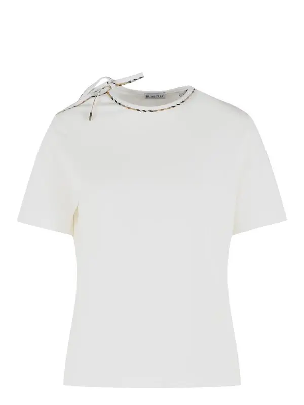 Burberry Frankie Bow Cotton T-shirt - White
