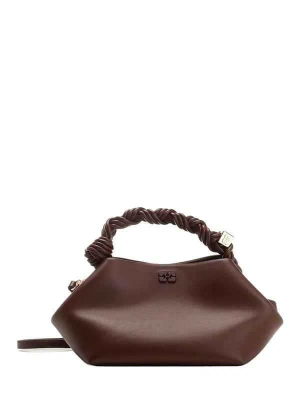 GANNI Bou Recycled Leather Handbag - Brown