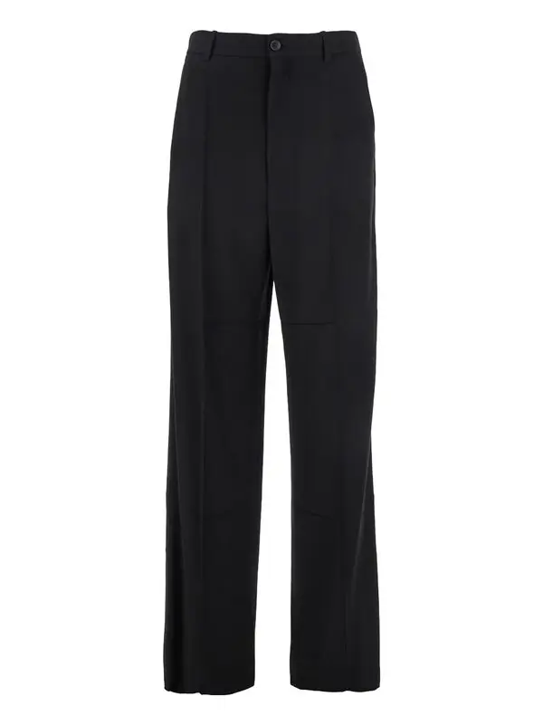 Balenciaga Black Pants With Belt Loops In Wool Blend - Multicolor