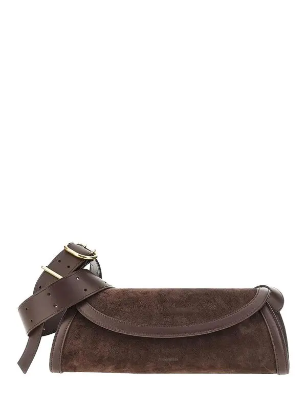 JIL SANDER Suede Leather Small Cannolo Bag - Brown