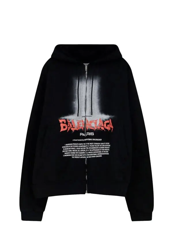 Balenciaga The Door Cotton Sweatshirt - Black