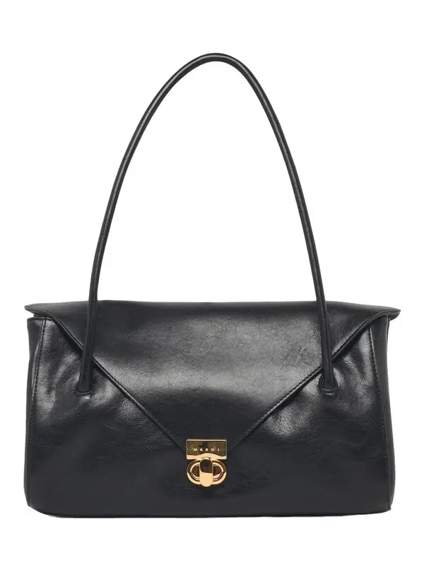 Marni East West Leather Shoulder Bag - Black