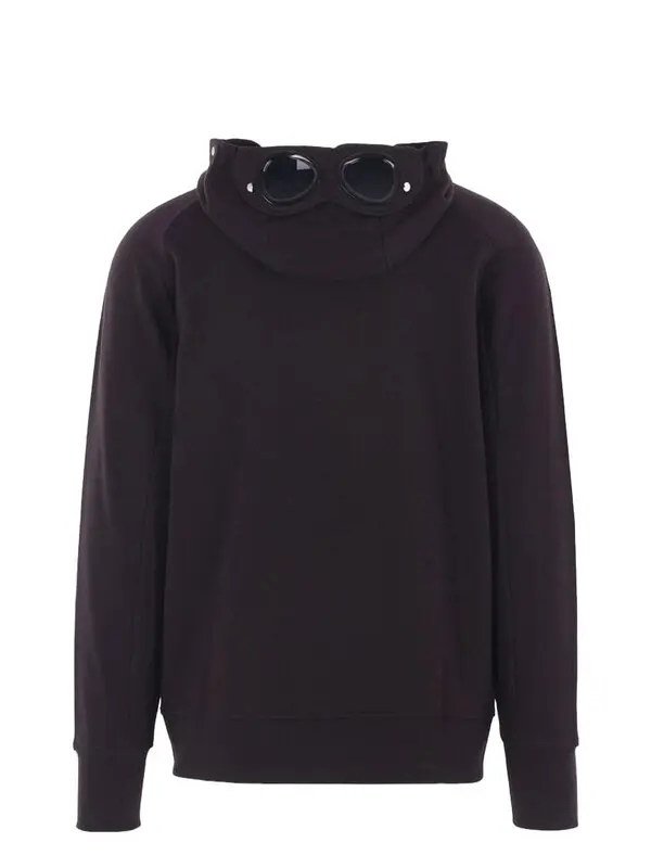 C.P. COMPANY Goggle Detail Zip Hoodie - Brown