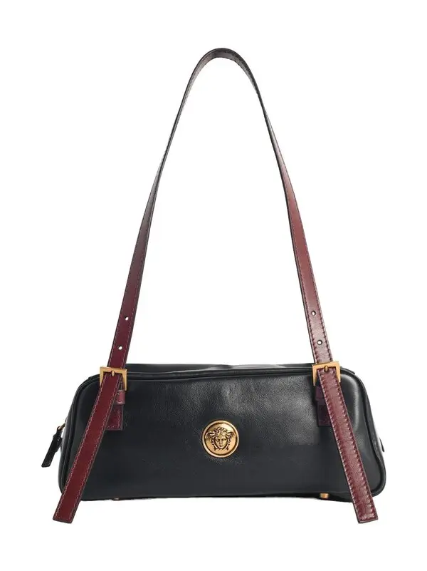 Versace Emblème Nappa Leather Bowling Bag - Black