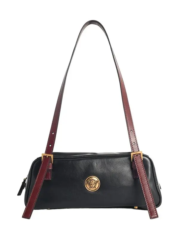 Versace Emblème Nappa Leather Bowling Bag - Black