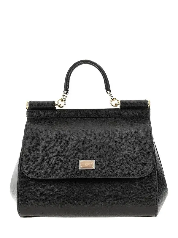 Dolce & Gabbana Dauphine Leather Large Sicily Bag - Black