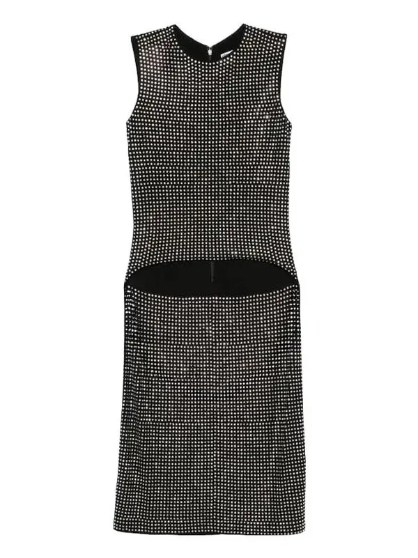 Alexander Wang Crystal Embellished Sleeveless Asymmetric Longline Top - Black