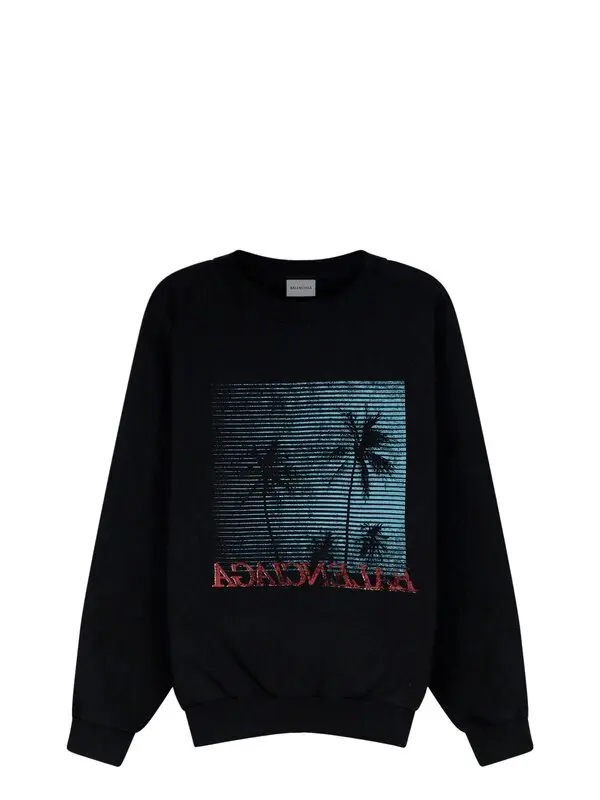 Balenciaga Cotton Sweatshirt - Black