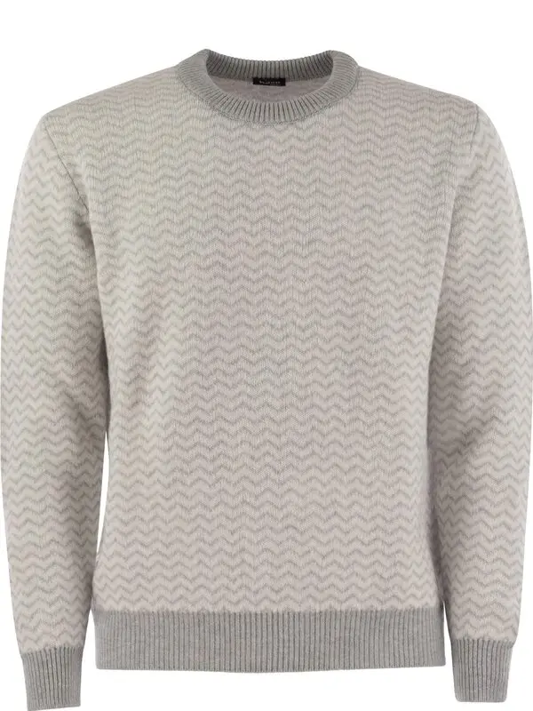 Kiton Cashmere Chevron Crew Neck Jumper - Multicolor