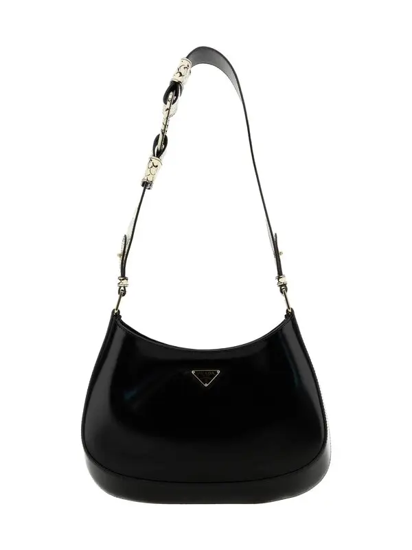 Prada Leather Cleo Shoulder Bag - Black