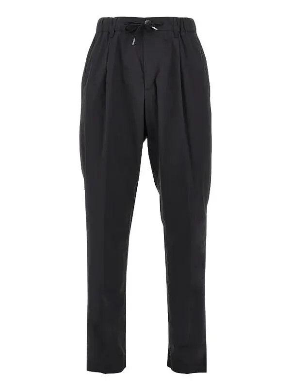Herno Technical Poplin Pants With Drawstring - Black