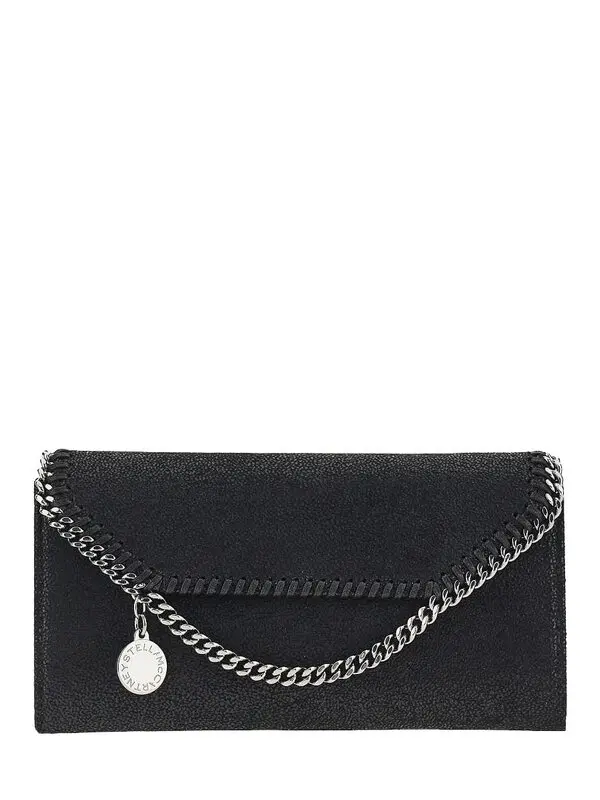 Stella McCartney Wallet With Falabella Shoulder Strap - Black