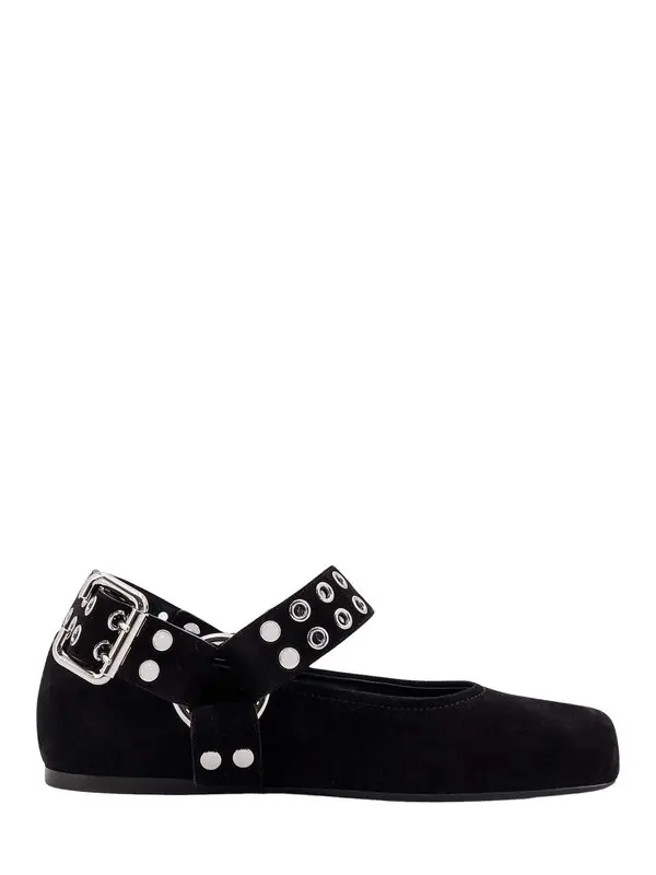 Alaïa Suede Biker Flat Ballerinas - Multicolor