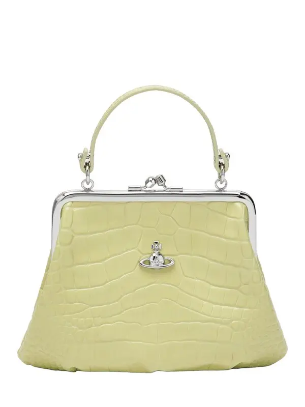 VIVIENNE WESTWOOD Granny Frame Crocodile-embossed Leather Purse, Lime - Green