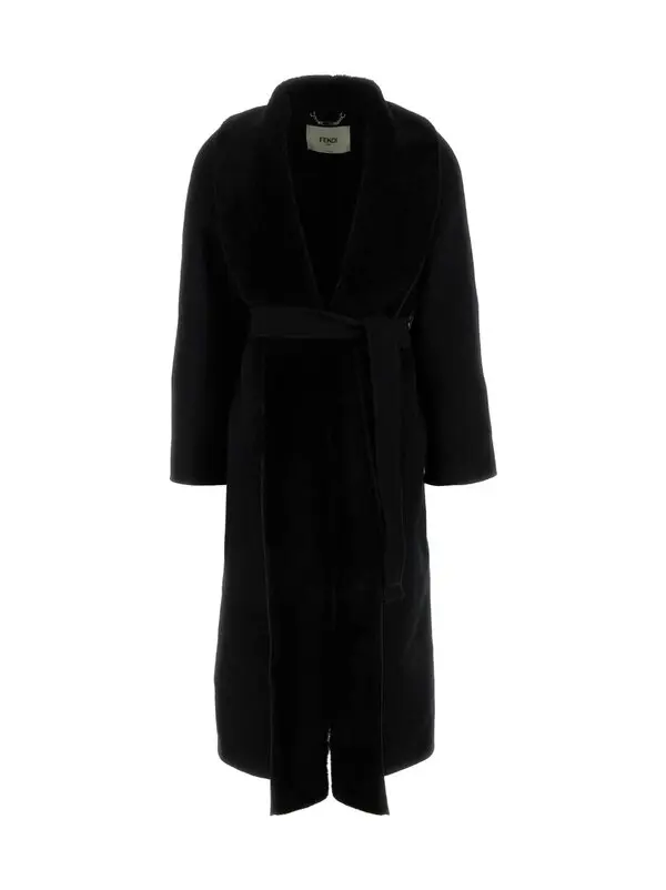 Fendi Wool Blend Coat - Black