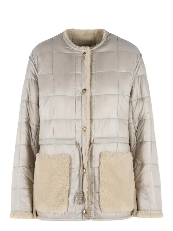 Moncler Tipule' Reversible Light Beige Polyamide Jacket - Cream