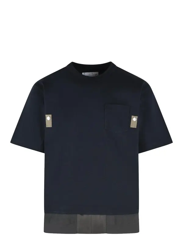 Sacai Navy Cotton T-shirt - Blue