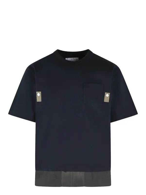 Sacai Navy Cotton T-shirt - Blue