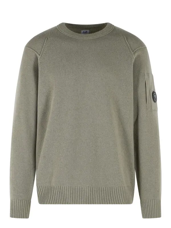 C.P. COMPANY Wool Blend Crew Neck Sweater - Cream