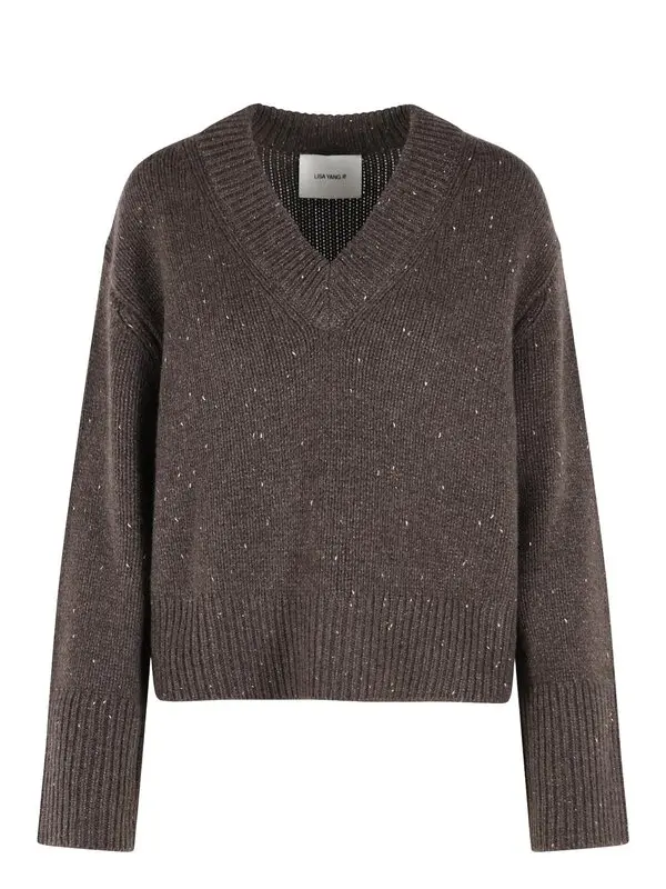 LISA YANG Sparkly Cashmere Sweater - Brown