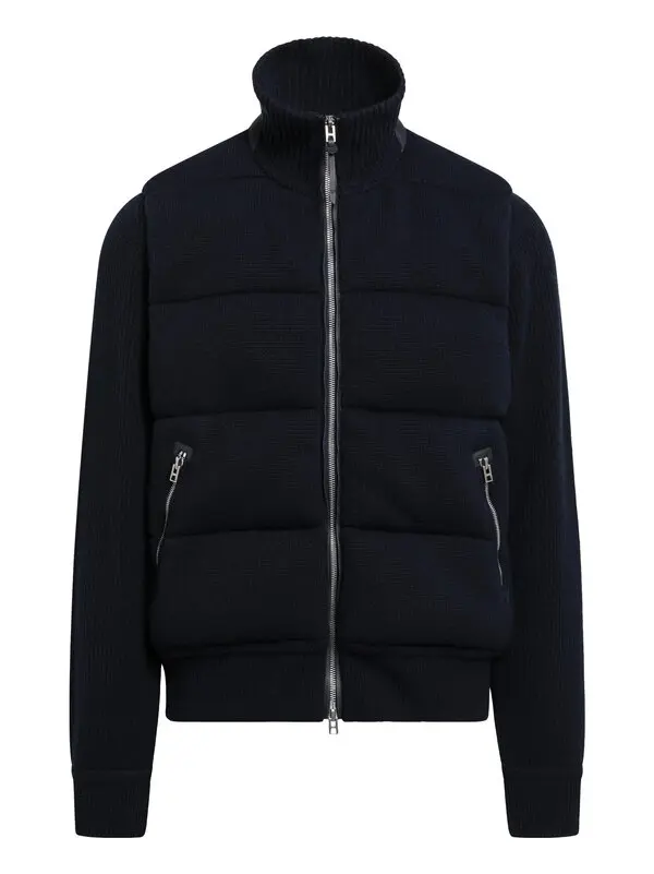 TOM FORD Quilted Virgin Wool Jacket - Blue