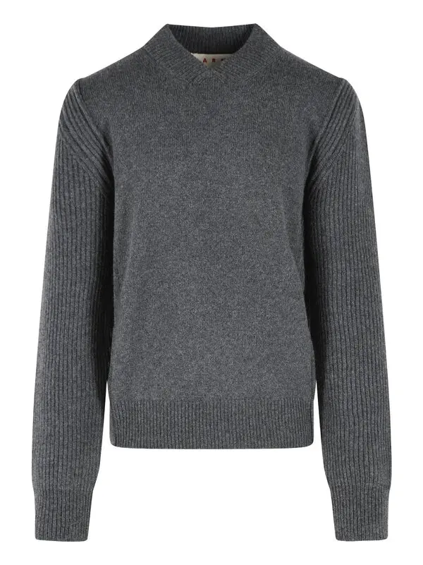 Marni Grey Virgin Wool And Cashmere Sweater - Gray