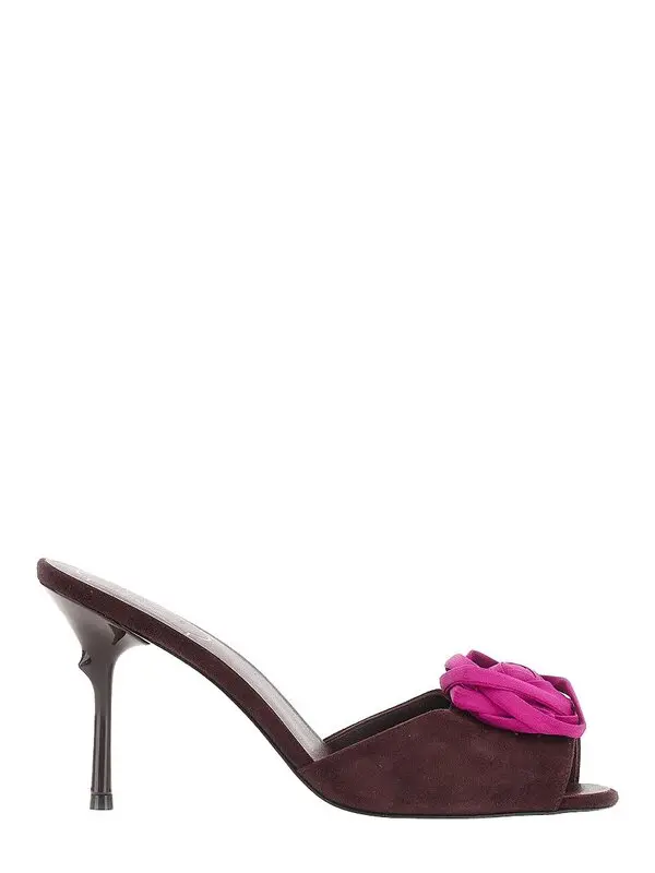 ROGER VIVIER Suede Leather Mules - Purple