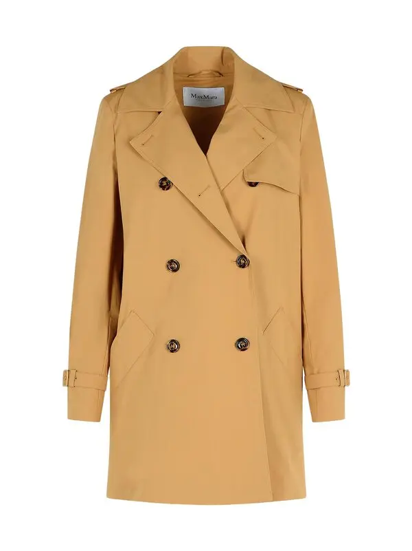 Max Mara Landa' Black Cotton Trench Coat - Cream