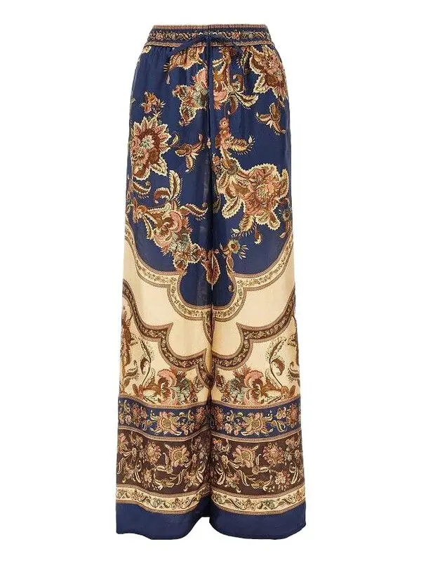 Zimmermann Aster Silk Pants - Blue