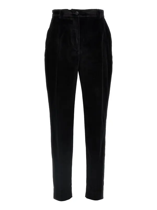 Dolce & Gabbana Velvet Tuxedo Trousers - Black
