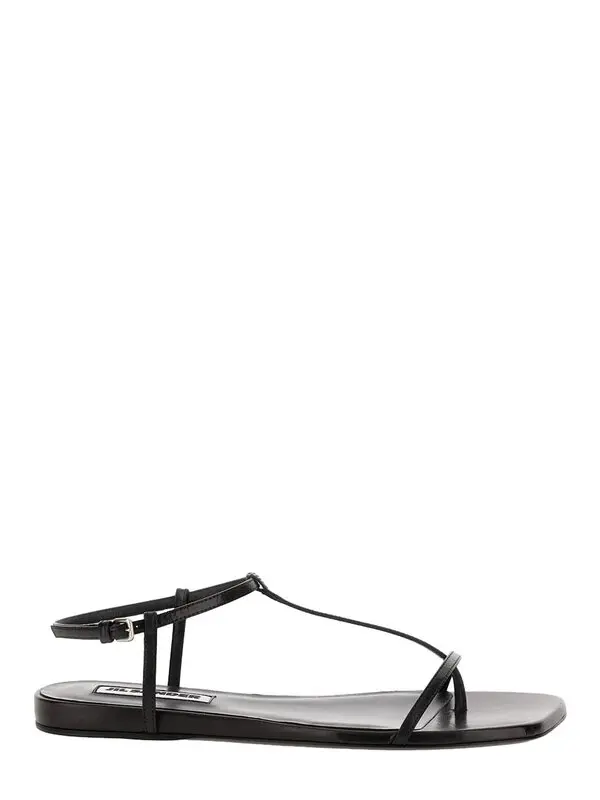JIL SANDER Leather Sandals With Ankle Buckle Closure - Multicolor